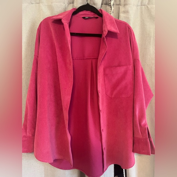 Zara | Tops | Zara Pink Button Up Blouse | Poshmark